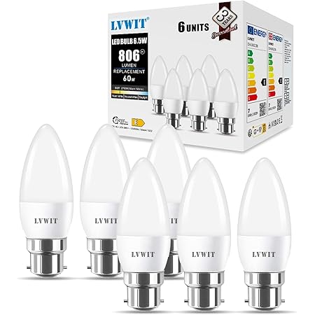 YBTOP B22 LED Bayonet Cap Bulb, 4W (Equivalent to 40W), Warm White ...