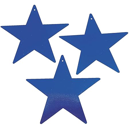 Amazon.com: Blue Cardboard Stars - Bulk Set of 12 Large Cutouts, Each ...