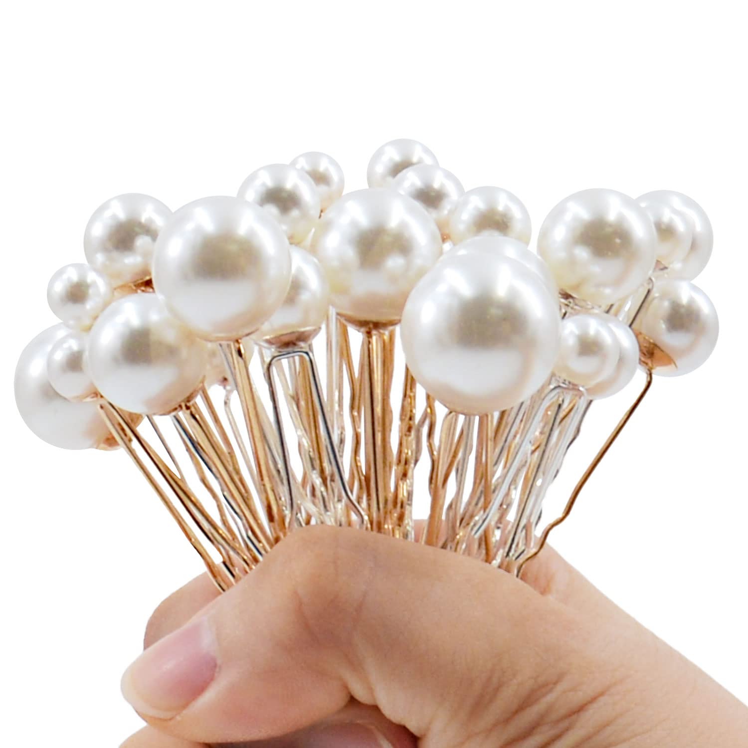 36Pcs Pearl Hair Pins, Bridal Pearl Hair Pins Pearl Bobby Clips U ...