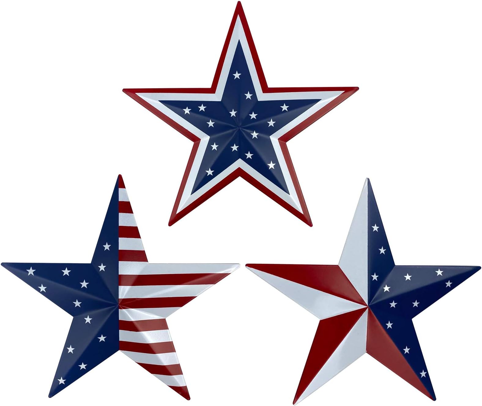 Amazon.com: Metal Barn Star Art - American Flag Patriotic 9-Inch Star ...