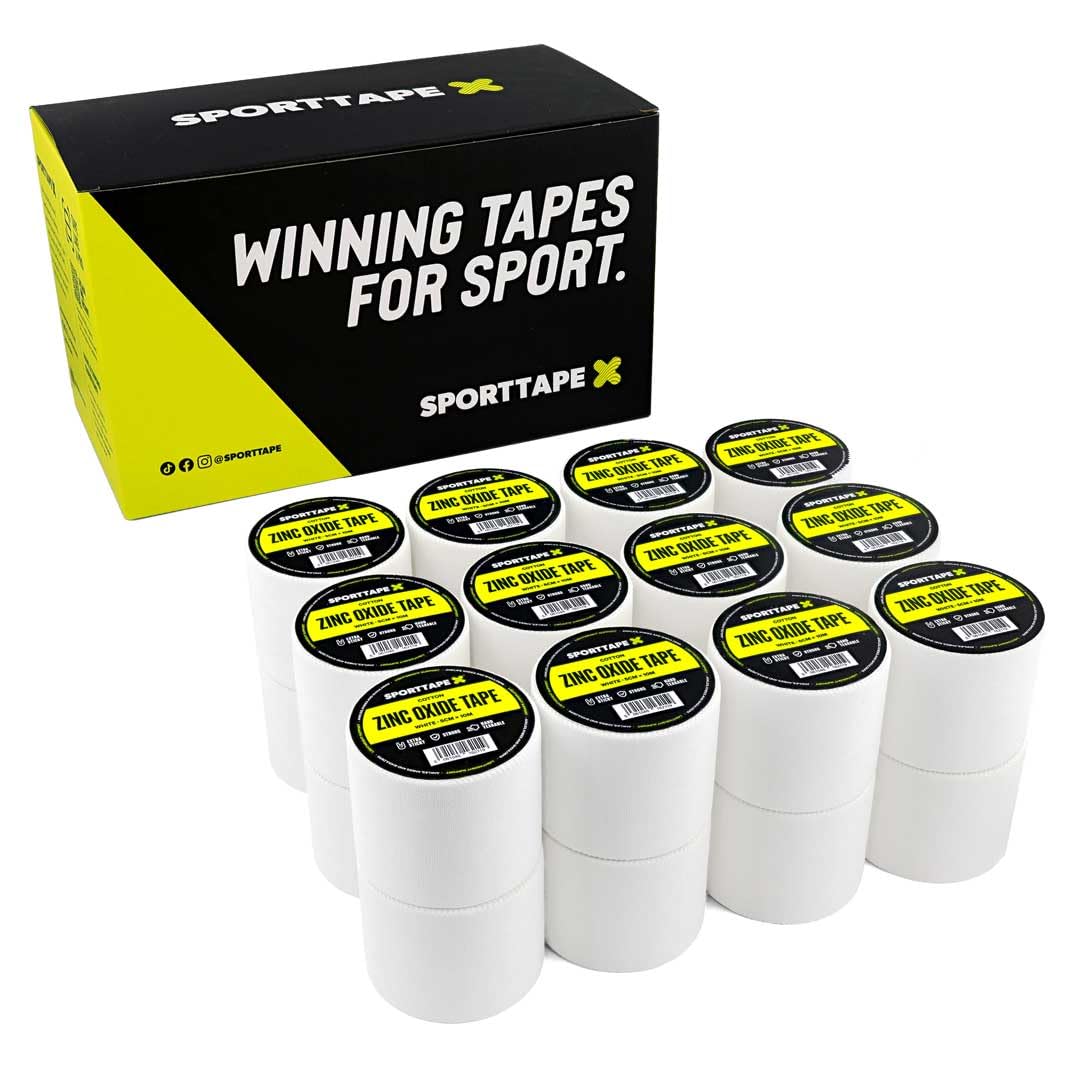 SPORTTAPE Zinc Oxide Tape - Box of 24 Rolls - 5cm x 10m - White ...