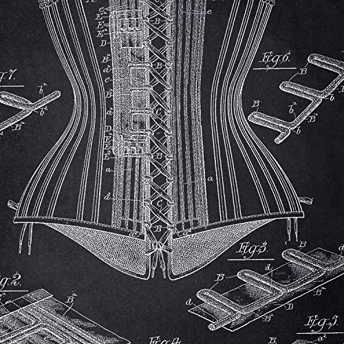 Nacnic Poster patent Corset. Sheet with old design patent A3 size with ...