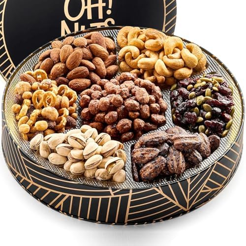 Amazon.com : Oh! Nuts 7 Section Nuts Gift Basket - Gourmet Assorted Nut ...