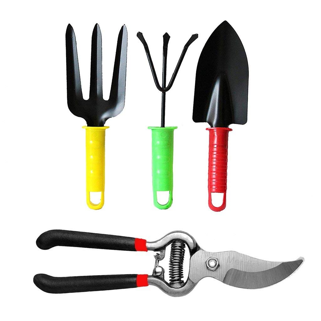 Excel Impex Garden Tool Set of Trowel, Hand Cultivator, Garden Fork and ...