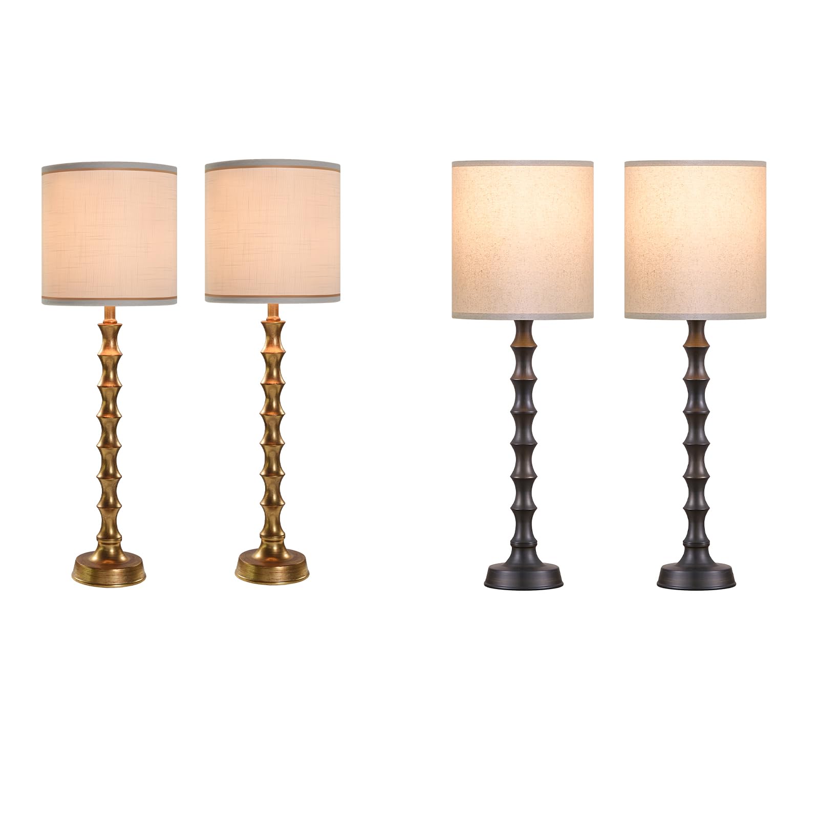 EUO Buffet Lamps Set of 2 - Antique Gold Leaf & Oil-Rubbed Bronze ...