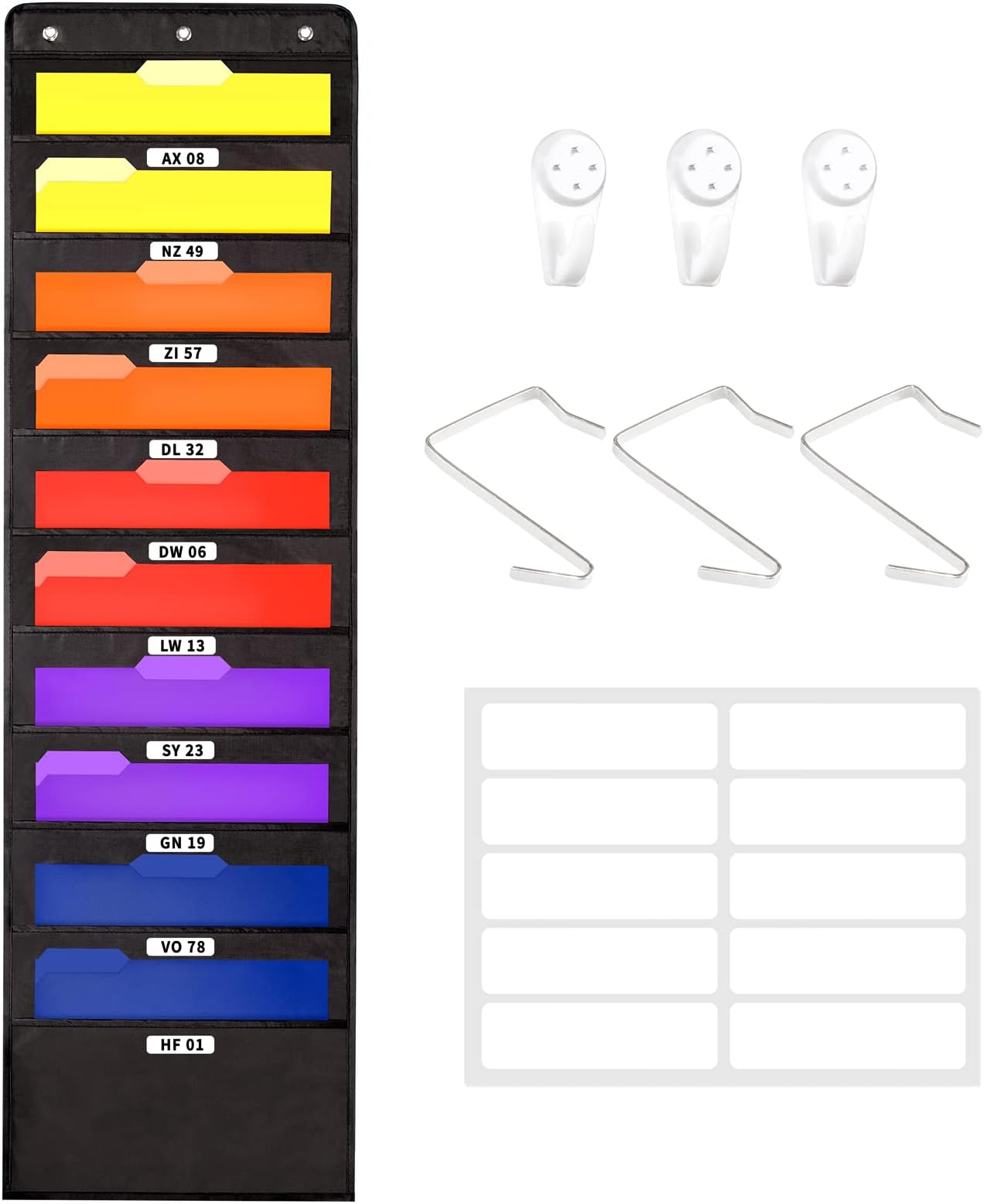 Amazon.com : SUPEASY 13-Tier Wall File Organizer with Hooks, Hanging ...