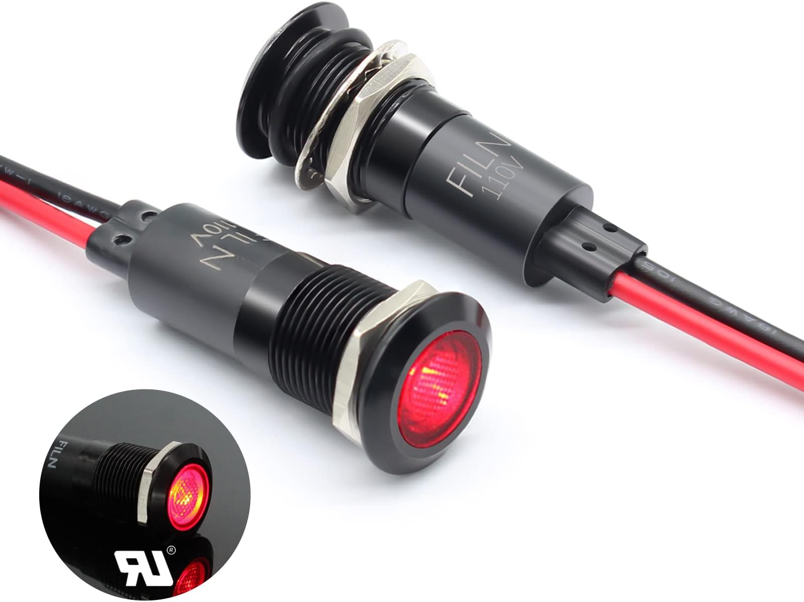 Amazon.com: DaierTek Indicator Light 12V Red Snap-in 1/2" Panel Mount ...