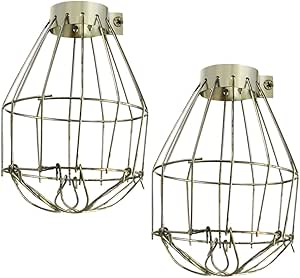 Amazon.co.jp: 2 PCS Adjustable Industrial Hanging Lamp Cover Lamp Guard ...