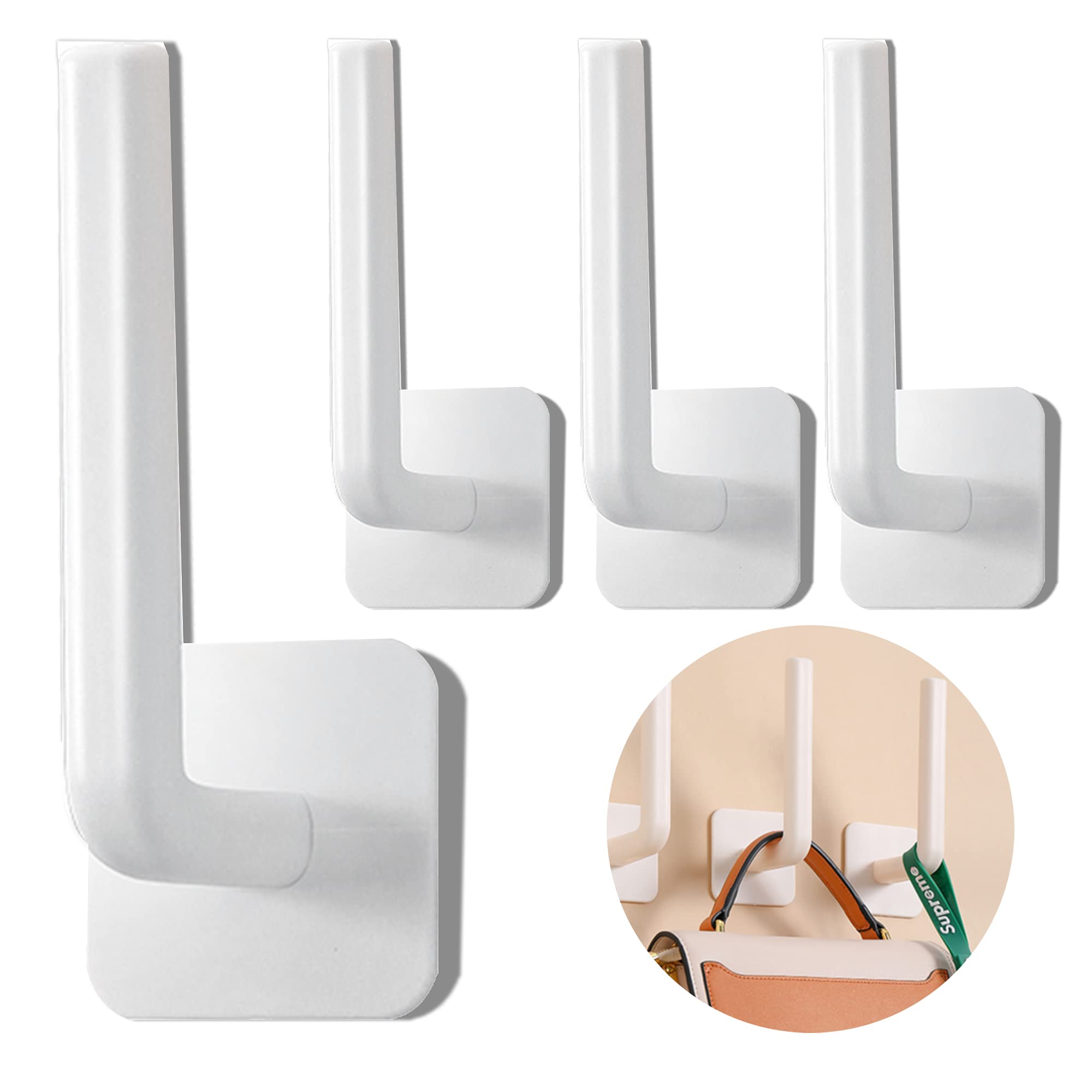 4Pcs Wall Hooks，Multi-Purpose Wall Hangers for Hanging Coats, 3M Heavy ...