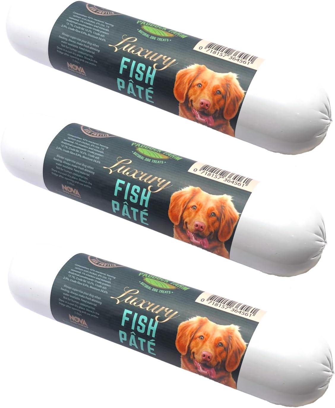 Paddock Farm - Dog Food Fish Pate Tube Pack Of 3x 400g. Wet Dog Food ...
