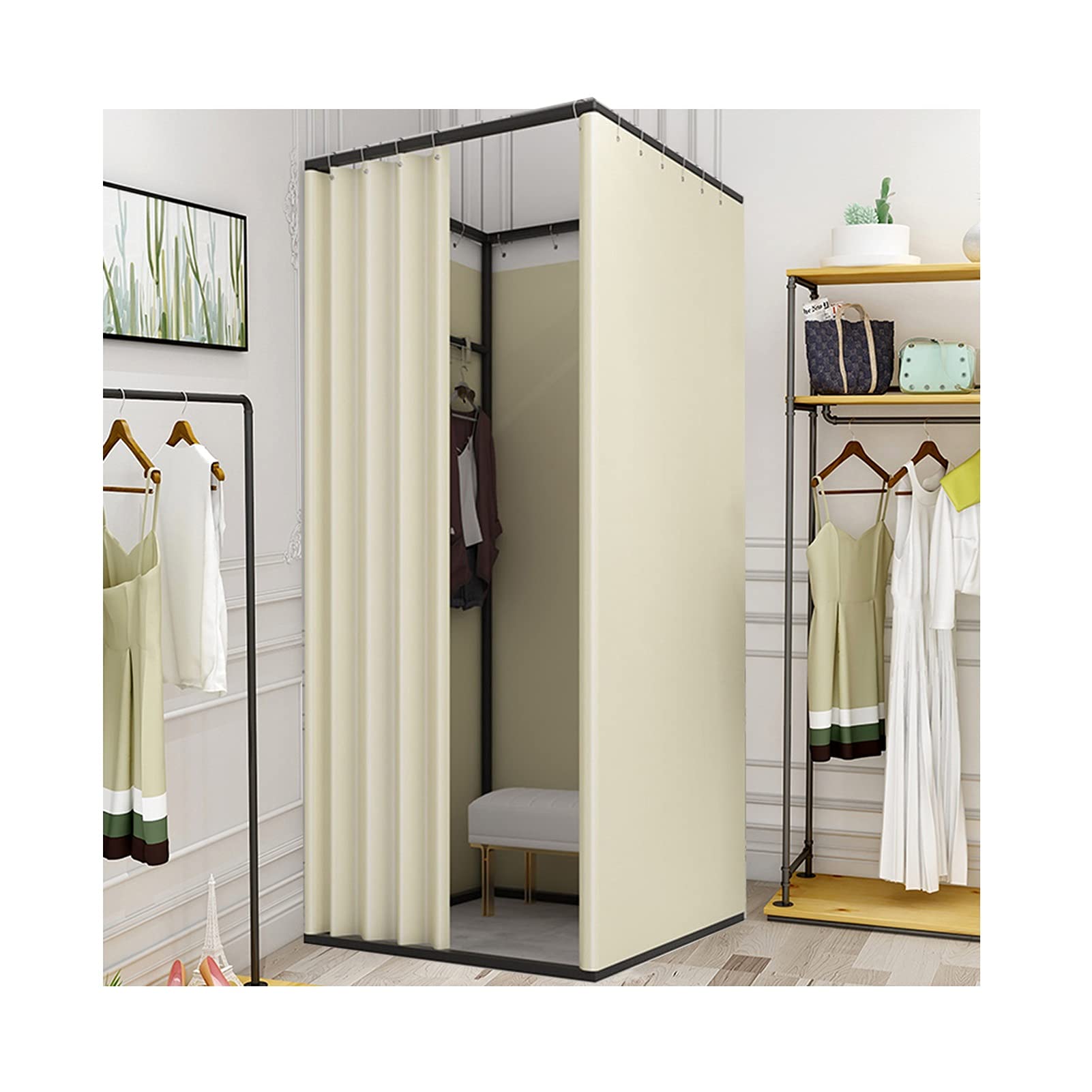 Buy Movable Square Dressing Room Temporary Fitting Room The Metal Track ...