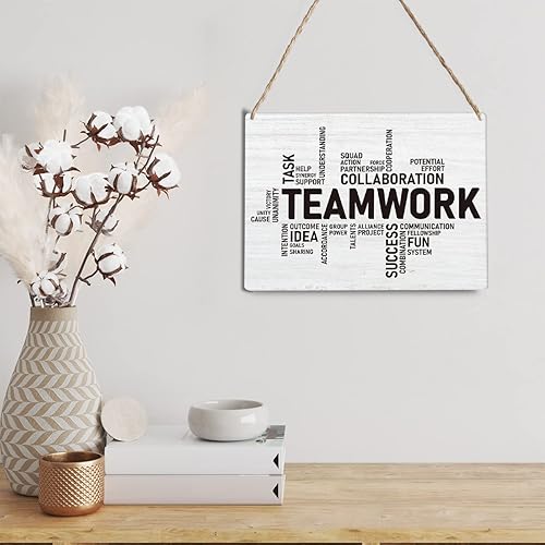 Snapklik.com : Inspirational Teamwork Signs Wall Decor Rustic Teamwork ...
