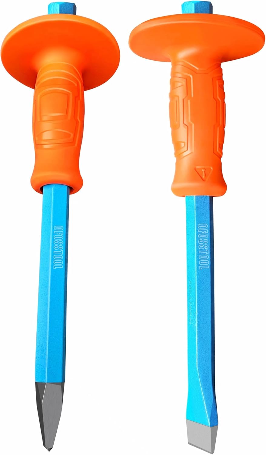 2 pcs 12-Inch Heavy Duty Masonry Chisels Set With Hand Protection ...