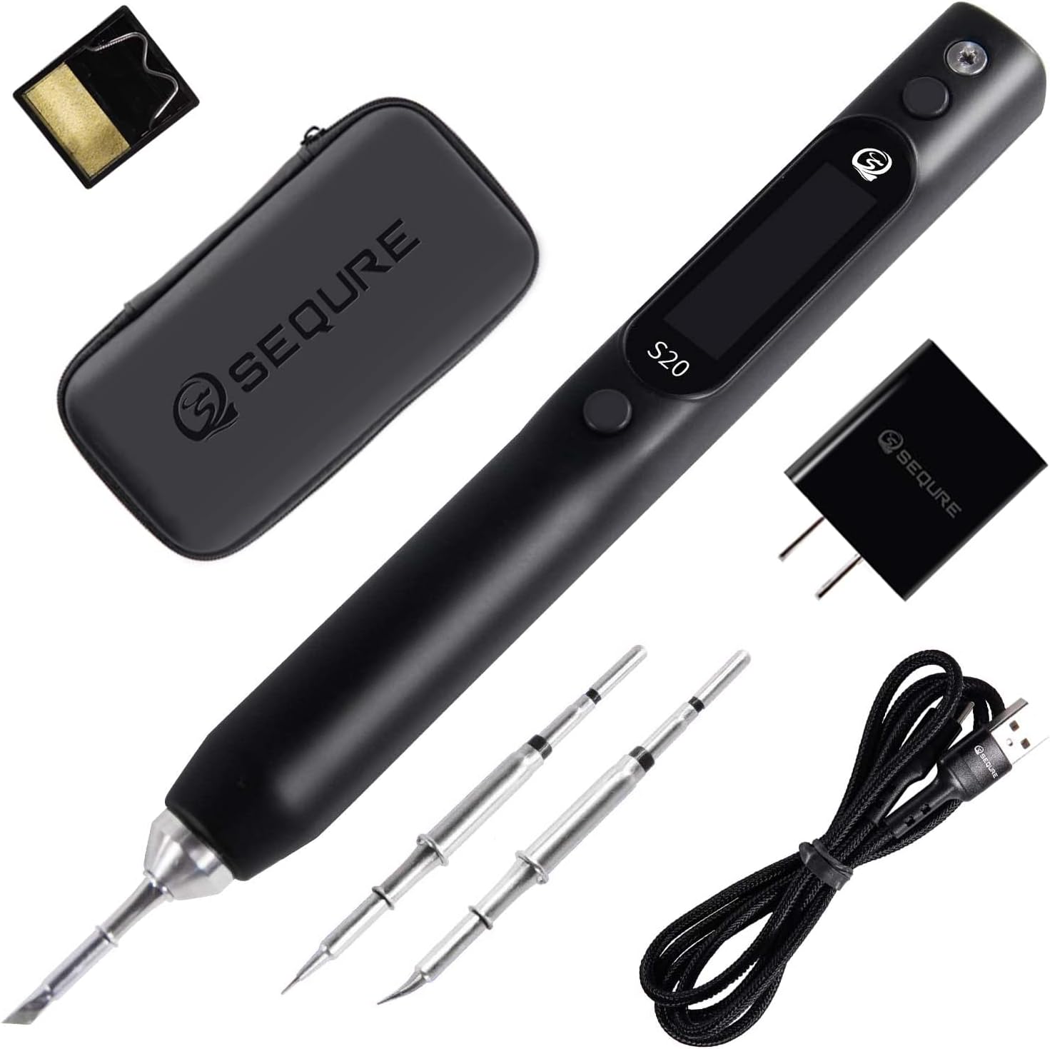 Amazon.com: Soldering Iron Kit - SEQURE S20 Portable Electric Soldering ...
