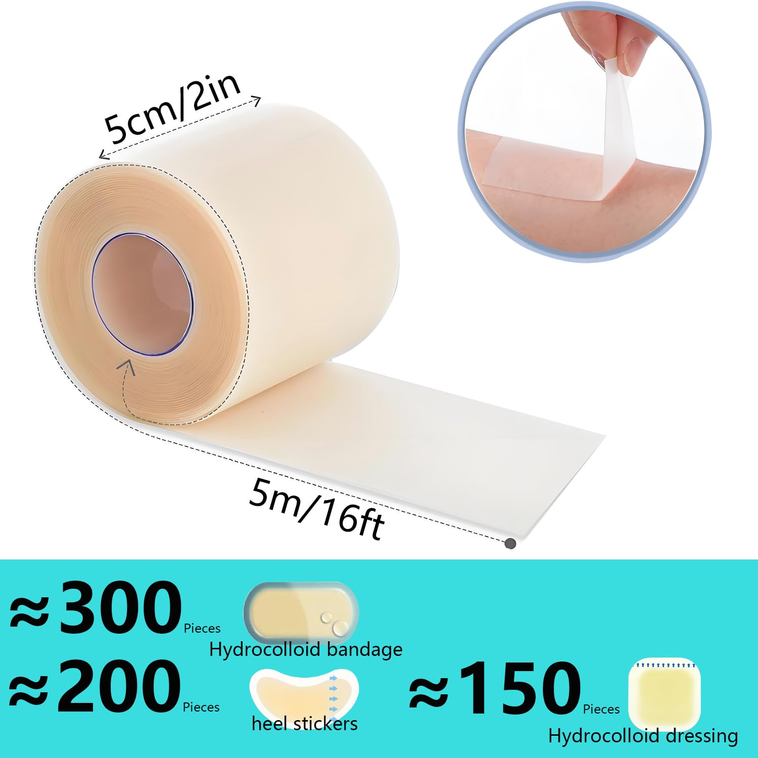 Snapklik.com : Hydrocolloid Roll For Wound Care 2in X 16ft Medical ...