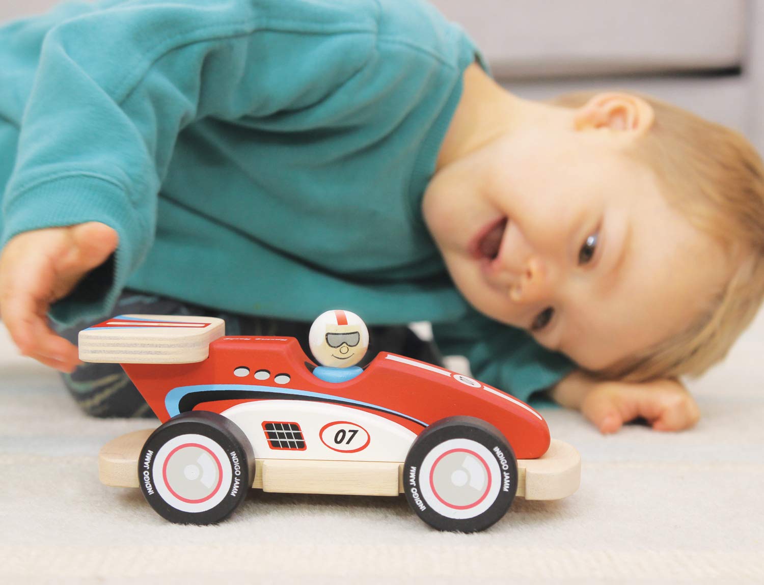 Indigo Jamm the natural collection Racing Rocky, Wooden Toy Race Car ...