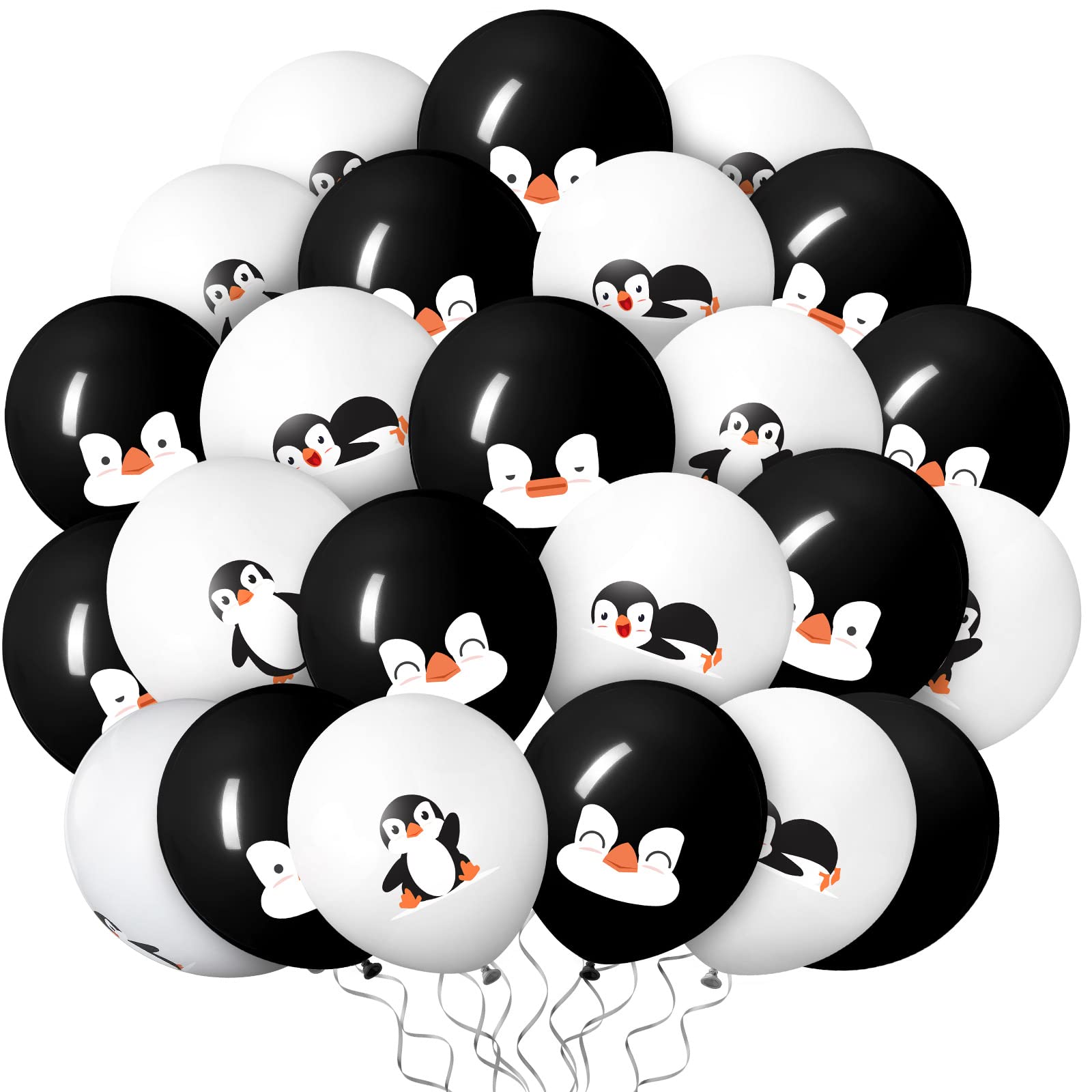 Amazon.com: Deekin 48 Pcs Penguin Balloons Latex Penguin Birthday ...