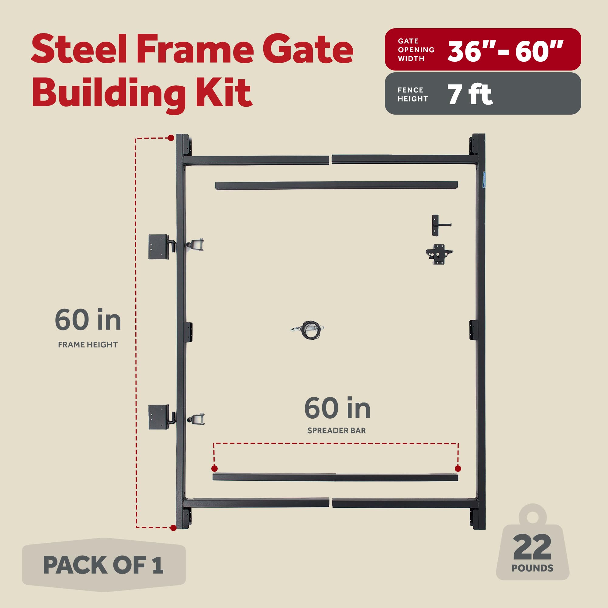 Snapklik.com : Steel Frame Anti Sag Adjustable Gate Building Kit 60 ...