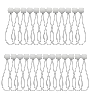 Dreamtop White Bungee Balls 25 Pack 6Inch,Ball Bungees Cord,Bungee ...