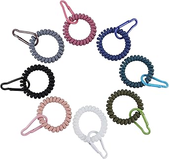 Vagocom 8Pcs Colorful Stretchable Wristlet Keychains, Spiral Wrist Coil ...