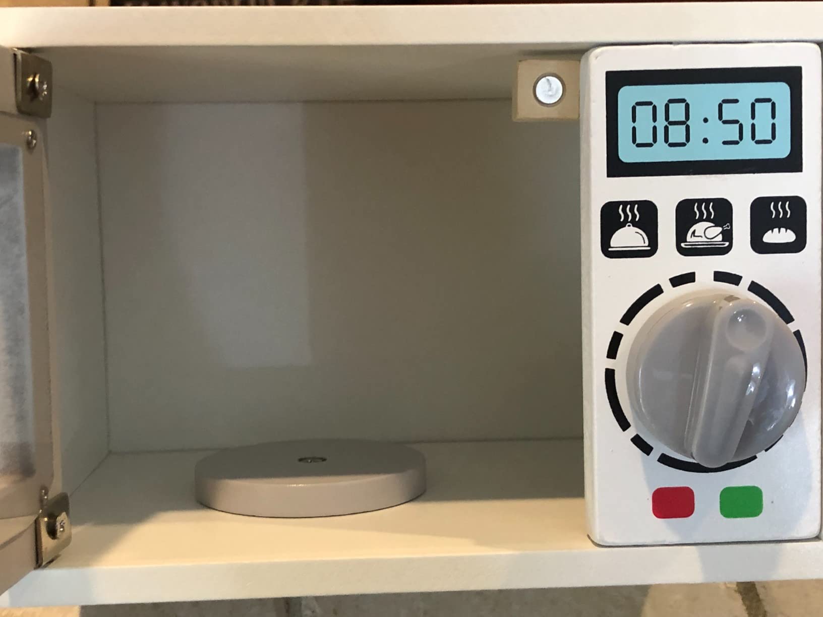 Amazon.com: Play Brainy Pretend Toy Microwave for Kids with Rotating ...