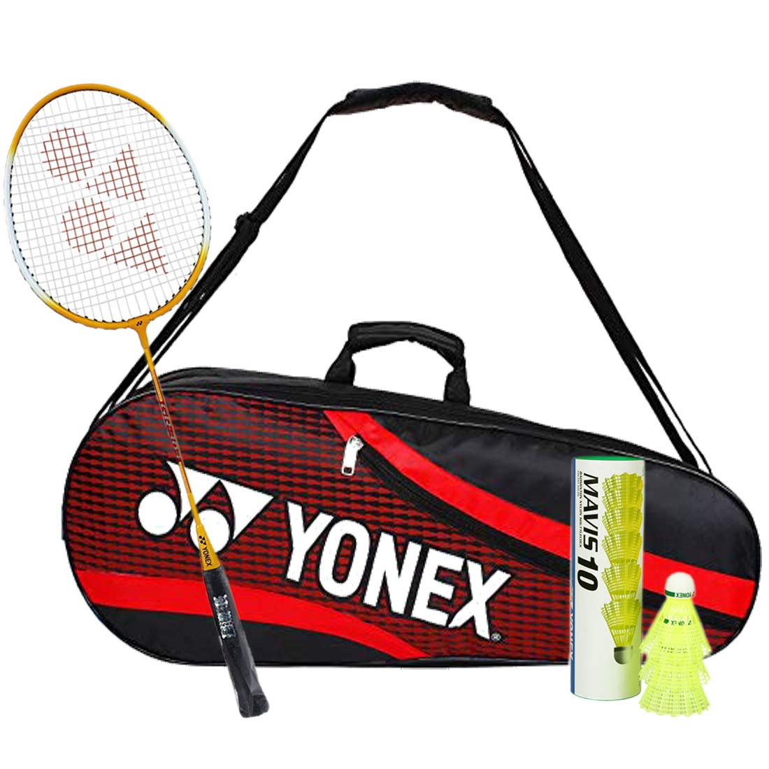 Buy Yonex Beginner's Best Badminton Kit (SUNR Thermal Kit Bag, Black ...