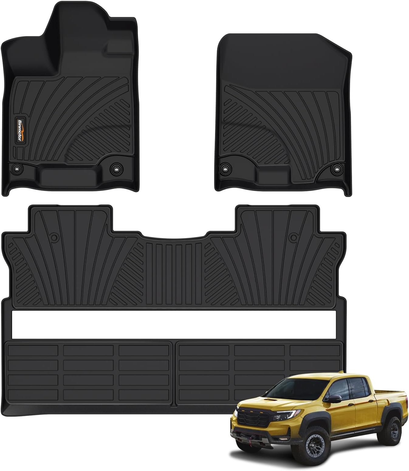 Amazon.com: Binmotor-Floor Mats for 2017-2025 Honda Ridgeline Crew Cab ...