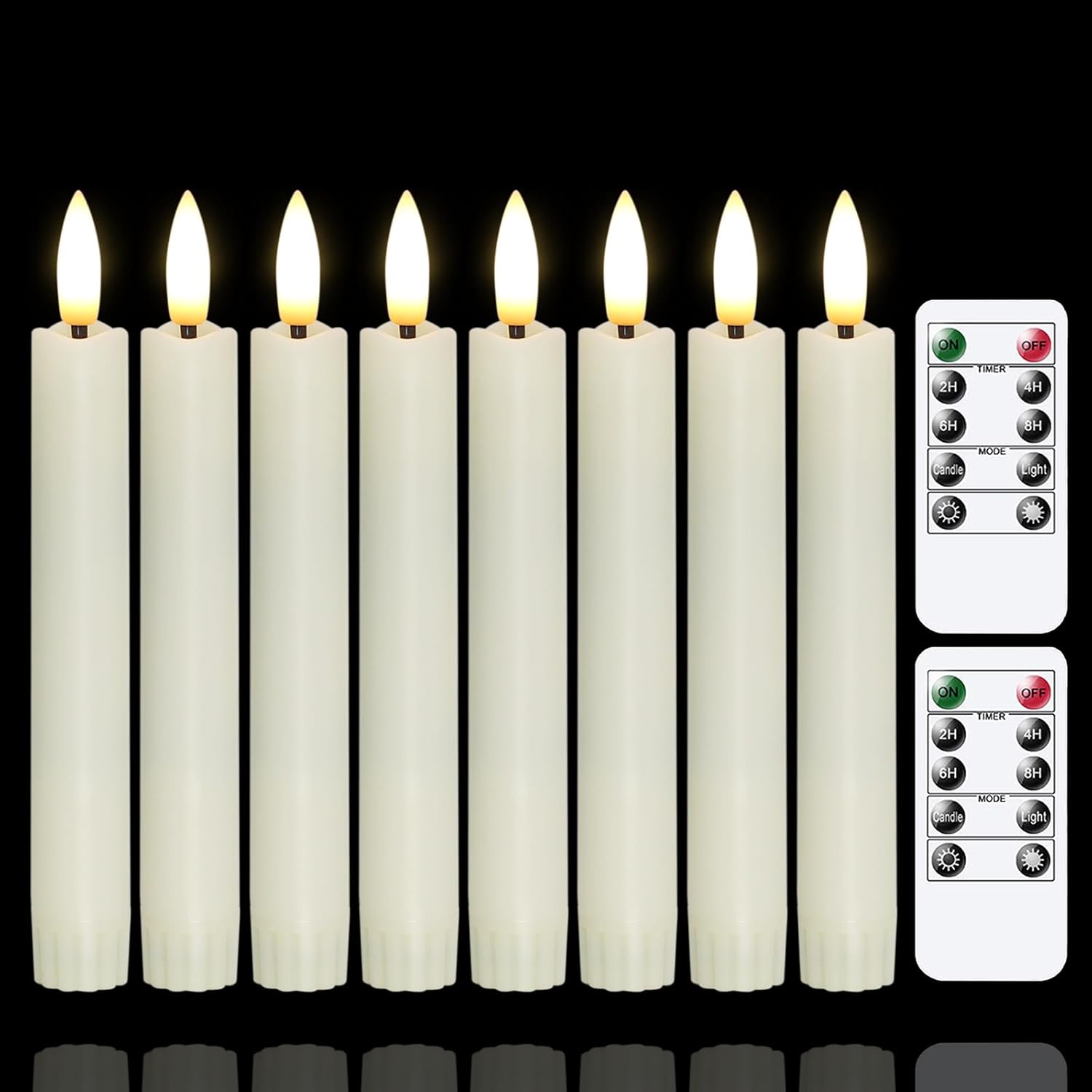 Amazon.com: Yeelida Battery Operated Flameless Taper Candles with Two ...