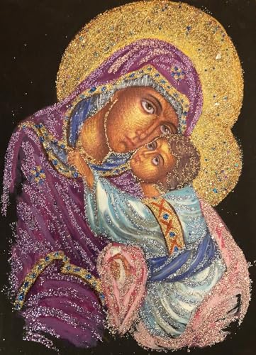 Amazon.com: "Virgin Mary And Baby Jesus" 7,5”x 5,5” Collectible, Hand ...