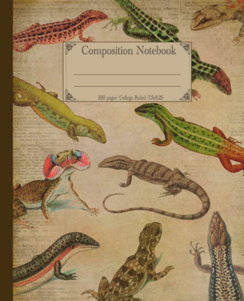 Composition notebook: vintage lizard notebook for school. Gift for ...