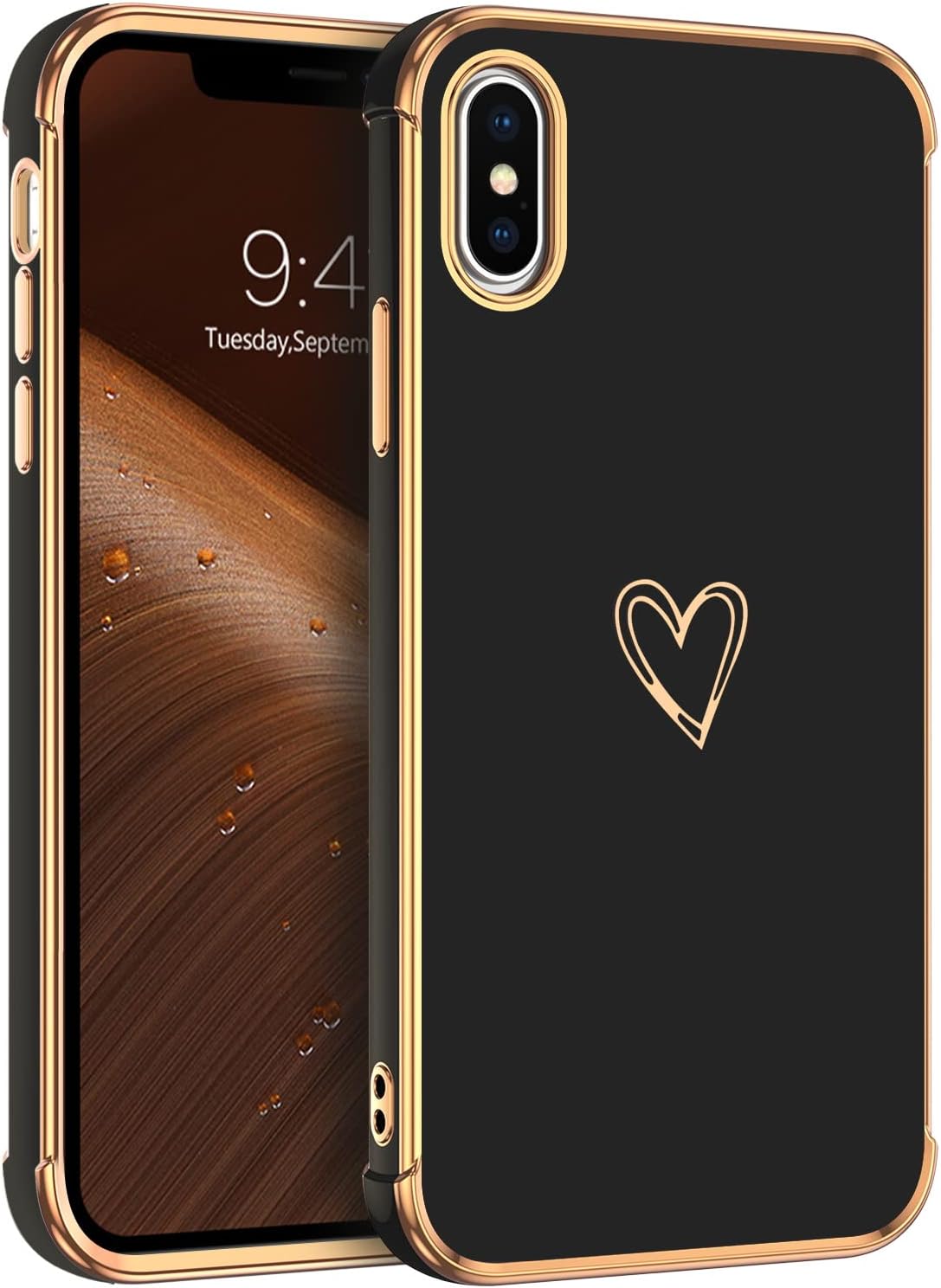 GUAGUA Case for iPhone X/iPhone Xs, Luxury Cute Heart Pattern iPhone X ...