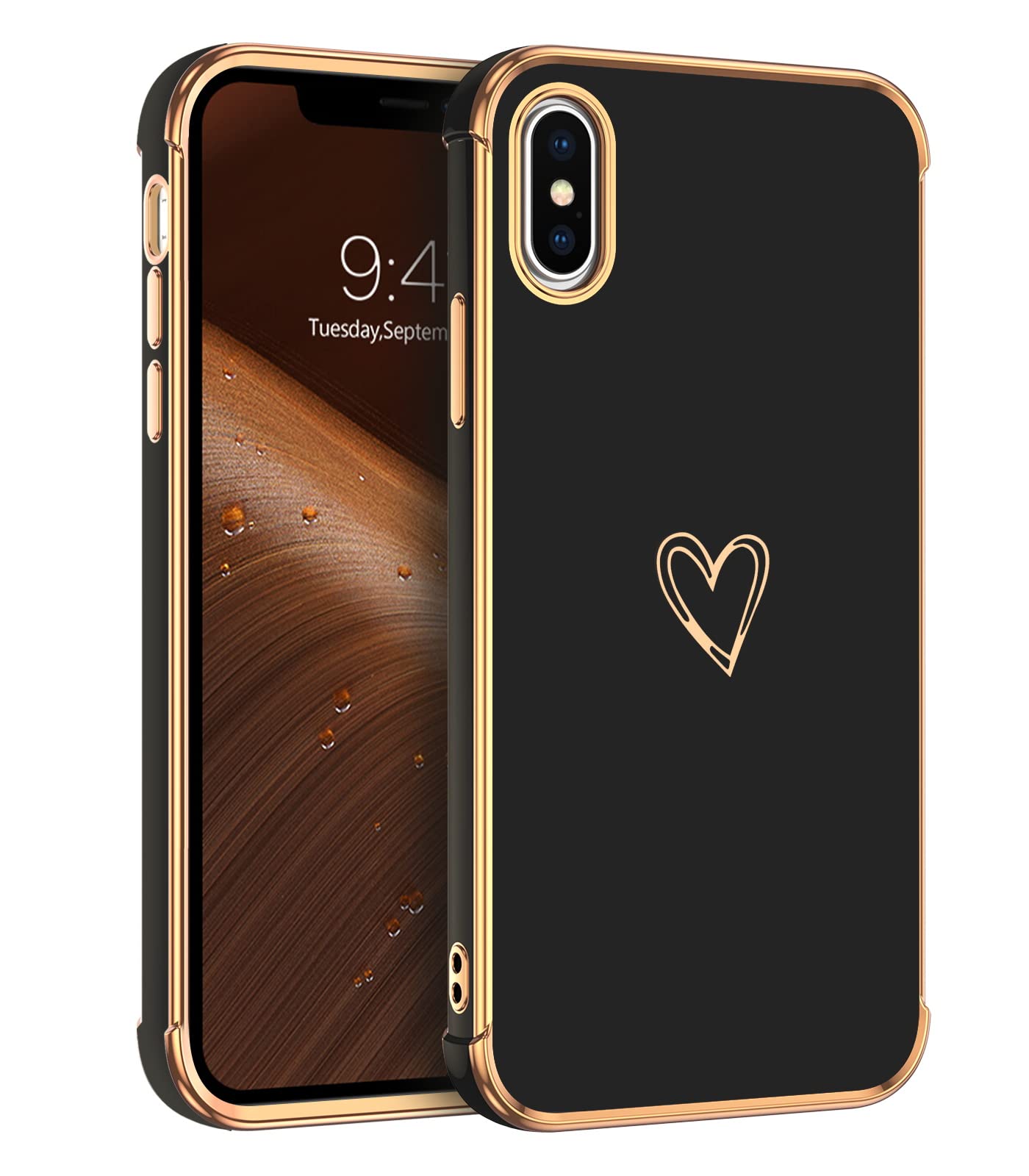 GUAGUA Case for iPhone X/iPhone Xs, Luxury Cute Heart Pattern iPhone X ...