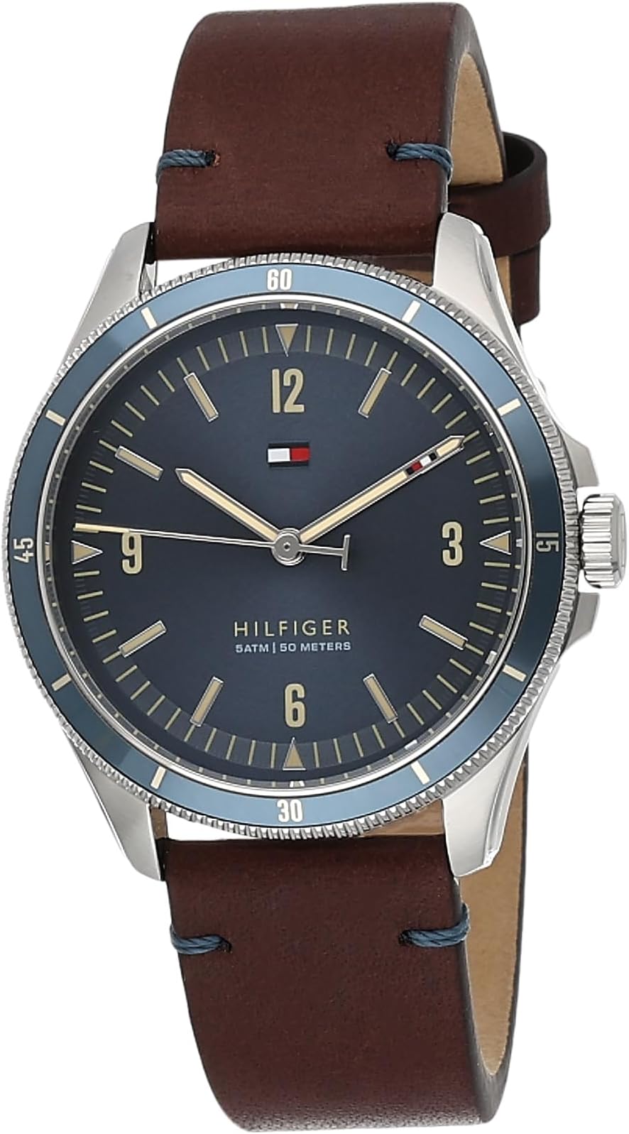 Tommy Hilfiger Multi Zifferblatt Quarz Uhr für Herren mit Braunes ...