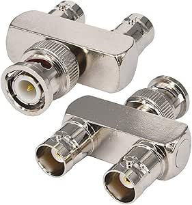 Amazon.com: onelinkmore BNC Splitter Adapter BNC Male to Dual BNC Female Tee Type 3 Way Audio RF ...