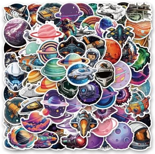Amazon.com: UBOFUGS 110 Pcs Space Vinyl Stickers Pack for Laptop Water ...