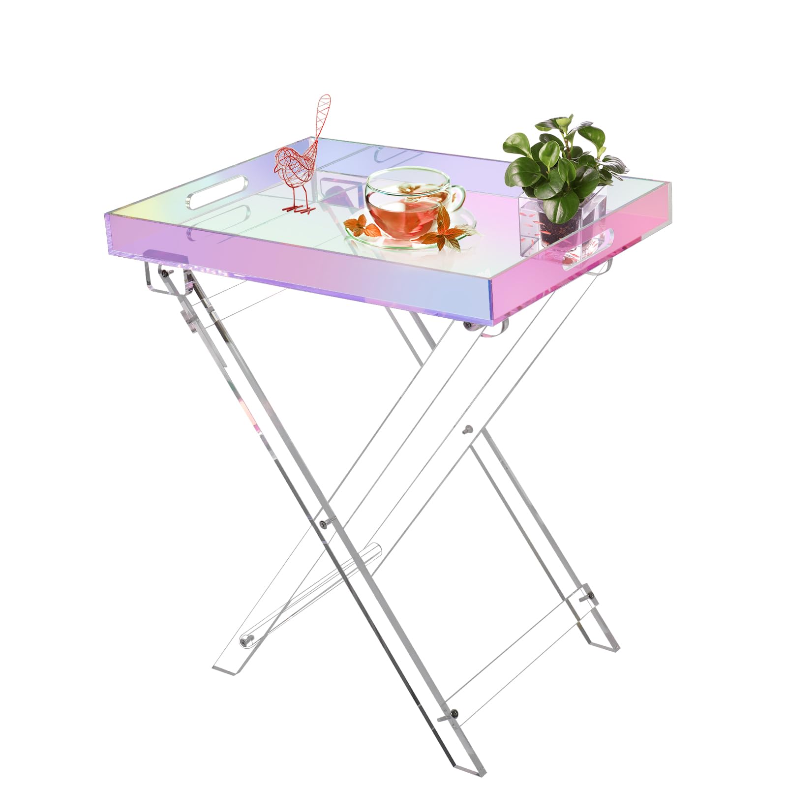 Snapklik.com : Acrylic Folding Tray Table, Rainbow Color Acrylic Coffee ...