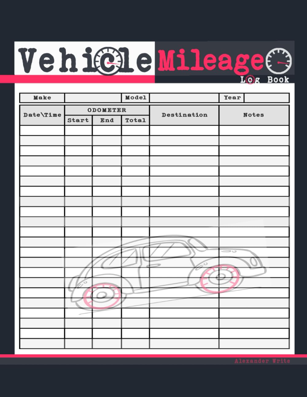 Amazon.com: Vehicle Mileage Log Book: Tracking Miles Record Book: Write ...