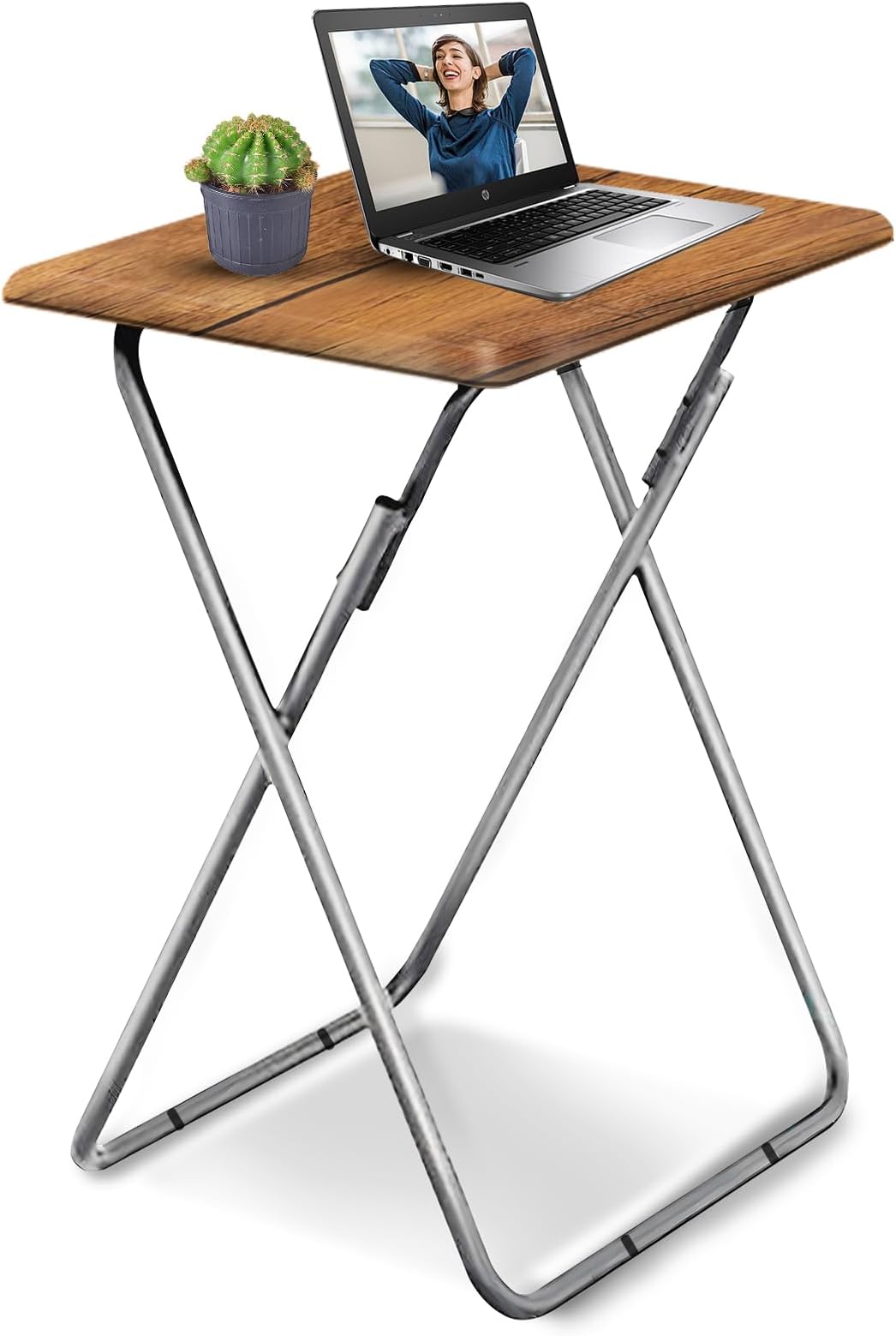 Amazon.com: Indoor Single Folding TV Tray Table - Walnut L 19 x W 15 x ...
