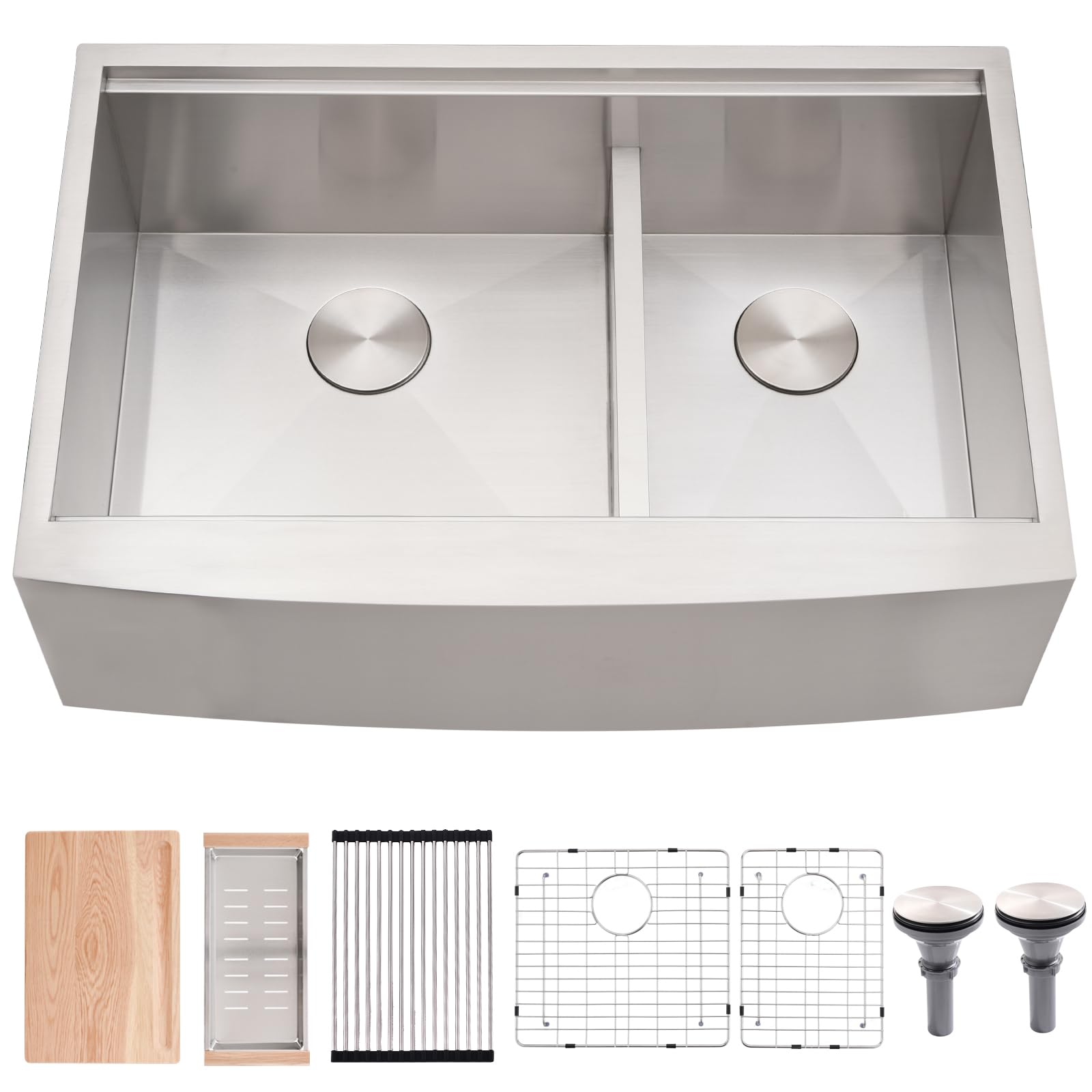30 Inch Farmhouse Kitchen Sink Double Bowl Stainless Steel Kitchen Sink ...
