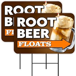 Amazon.com: Root Beer Floats 2 Pack Yard Signs 16" x 24" - Double-Sided ...