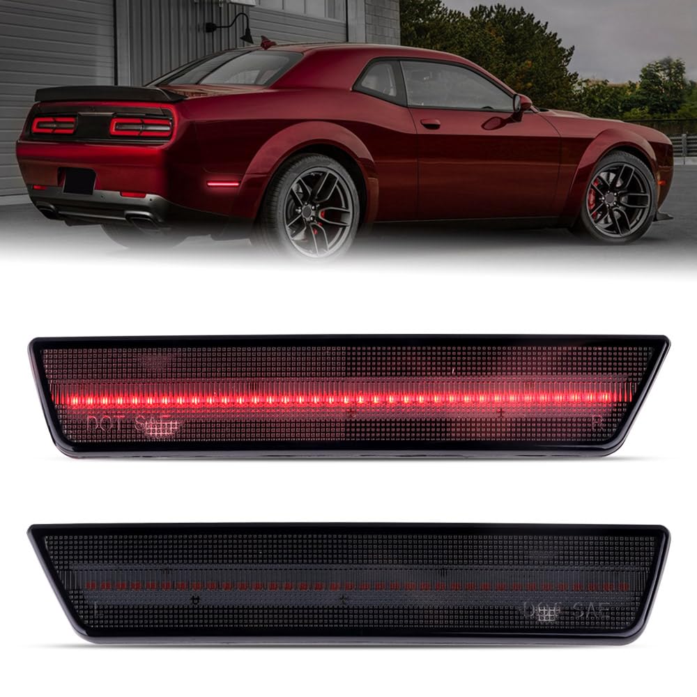 Nrgedzam LED Side Marker Lights Rear Red Bumper Marker Light For 2008 ...