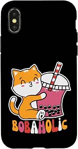 Amazon.com: iPhone X/XS Boba-Holic Boba Bubble Tea Kawaii Anime ...