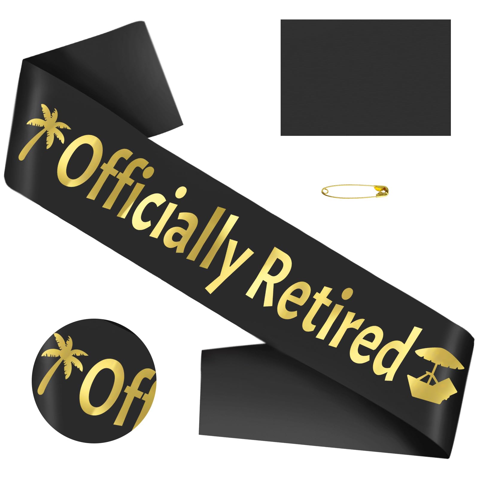 Amazon.com: Generic Officially Retired Sash Gold Foil, Black Retirement ...