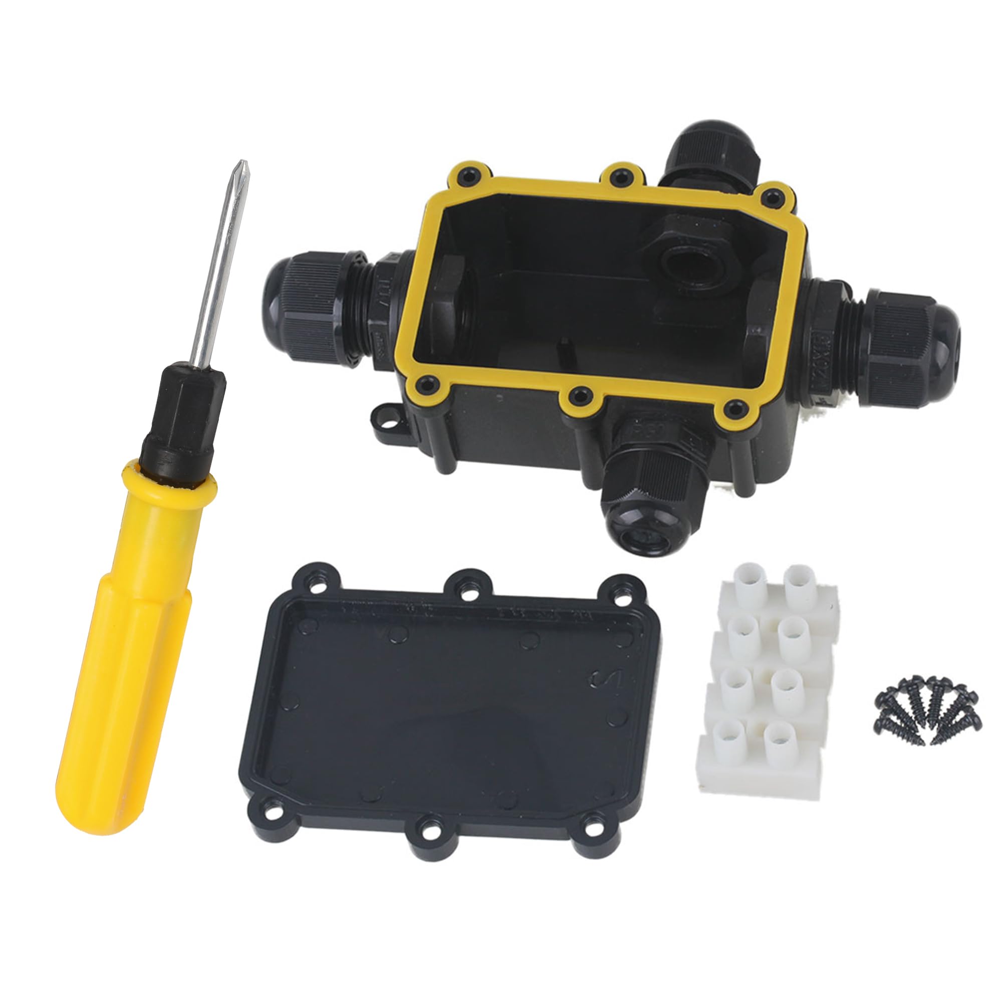 CNBTR Outdoor IP68 Junction Box 4 Way Cable Wire Connector ion Gland ...