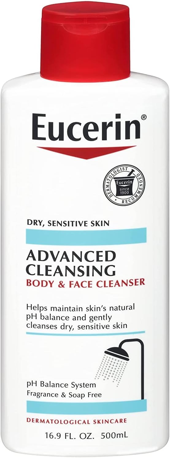 Amazon.com: Eucerin Advanced Cleansing Body & Face Cleanser 16.9 Ounce ...