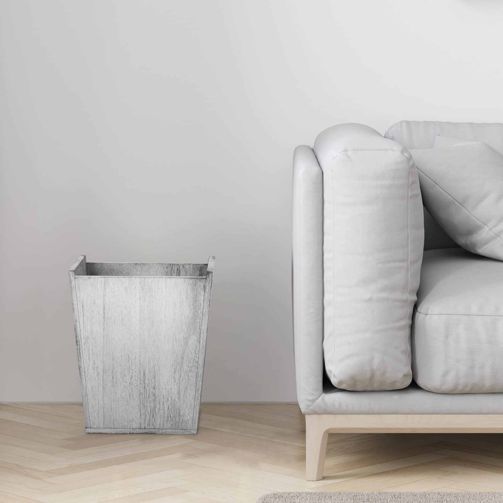 Snapklik.com : Trash Can Wood Bathroom Wastebasket Rectangular Trash ...