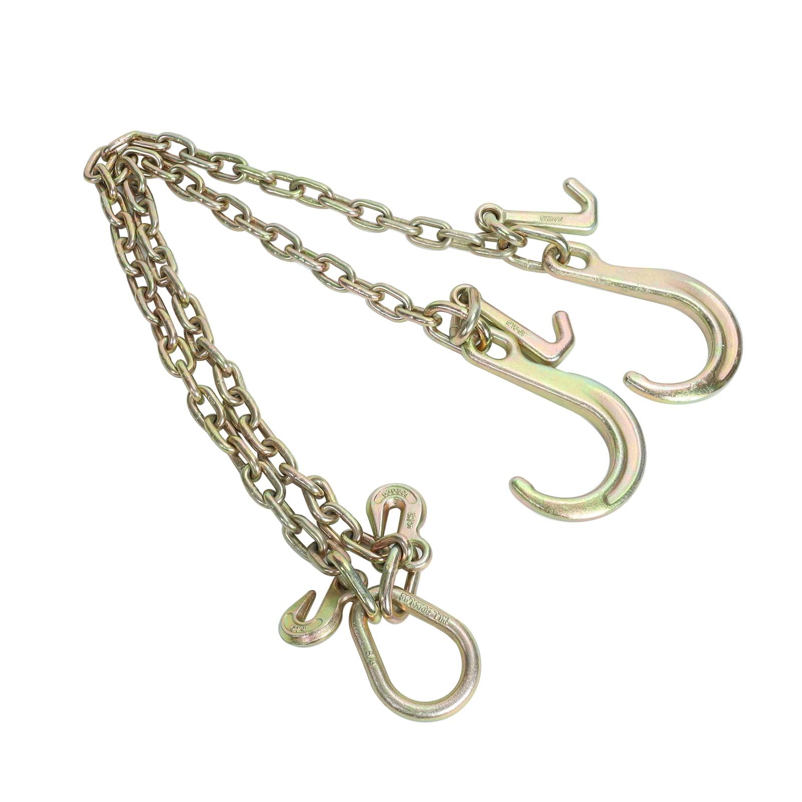 Snapklik.com : Aikosin Tow Hook G70 Forged 2ft Towing Chain V Bridle