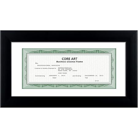 Amazon.com: Americanflat 5x10 Business License Frame in Black with ...
