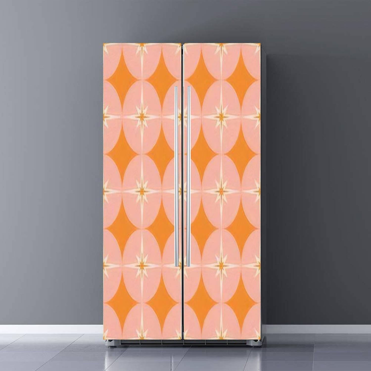 Amazon.com: Self Adhesive Vinyl Refrigerator Wrap Set 50s Mid Century ...