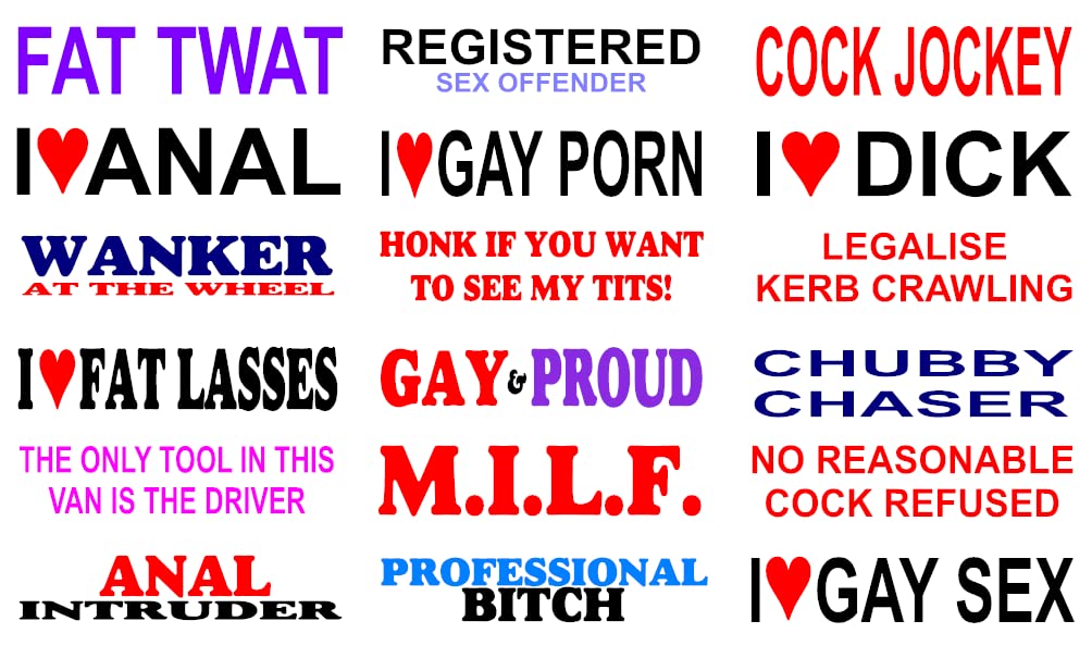 18 Rude Joke Stickers Decals 4 x 1 Inch For Car Bike Van Camper Bumper ...